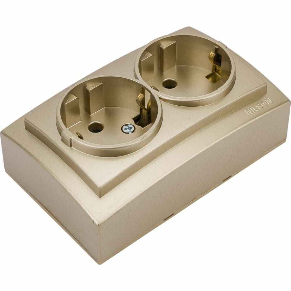 NILSON Розетка 2СП з/к золото Touran metallic 24151025