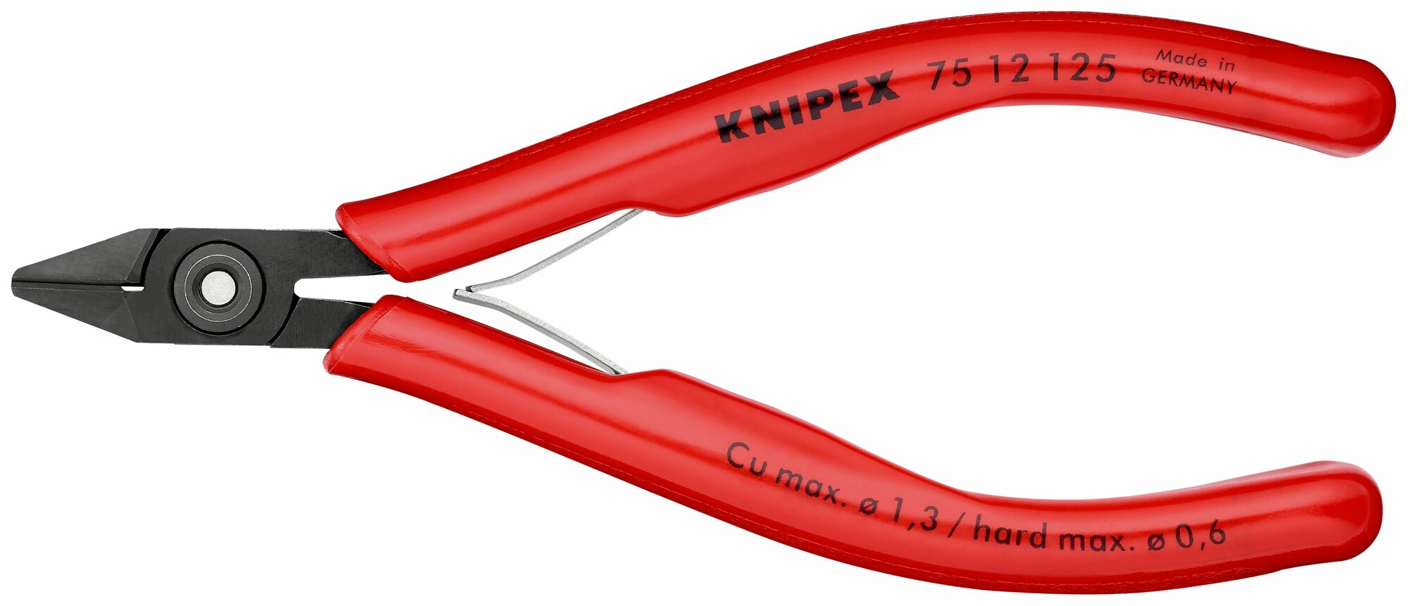 Бокорезы KNIPEX для электроники, зажим для проволоки, 125 мм, обливные ручки KN-7512125