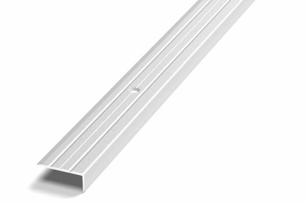 Порог порожек угловой напольный алюминиевый 24х10 мм, длина 0,9м, белый