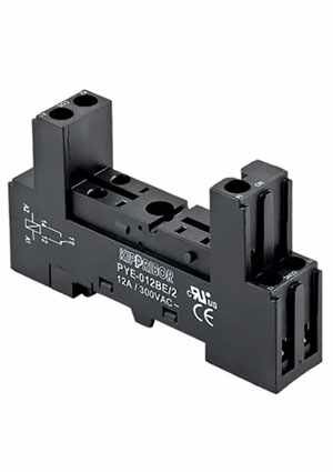 PYF-022BE/2, 2-ярусная монтажная колодка с винтовыми клеммами для 2-контактного реле