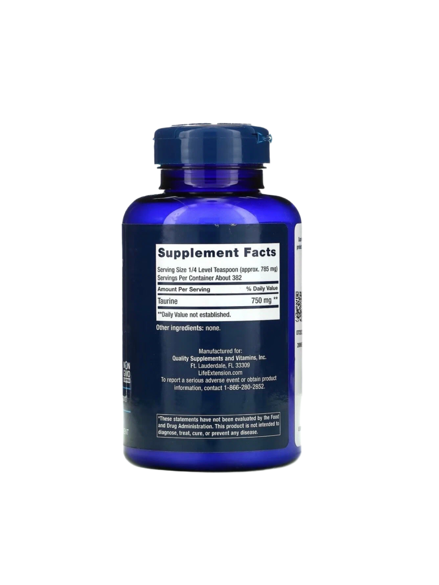 LIFE Extension Taurine Powder, 300 grams , повышает тонус, укрепляет иммунитет — фото 1