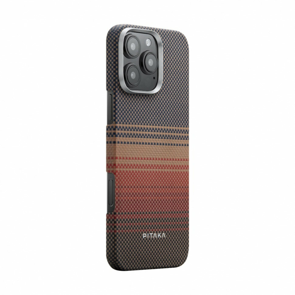 Чехол Pitaka Tactile Woven для iPhone 16 Pro, Sunset, противоударный, арамид