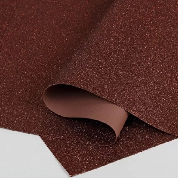 Фоамиран глиттерный 1,0мм Шоколад размер 60x70см (3шт)