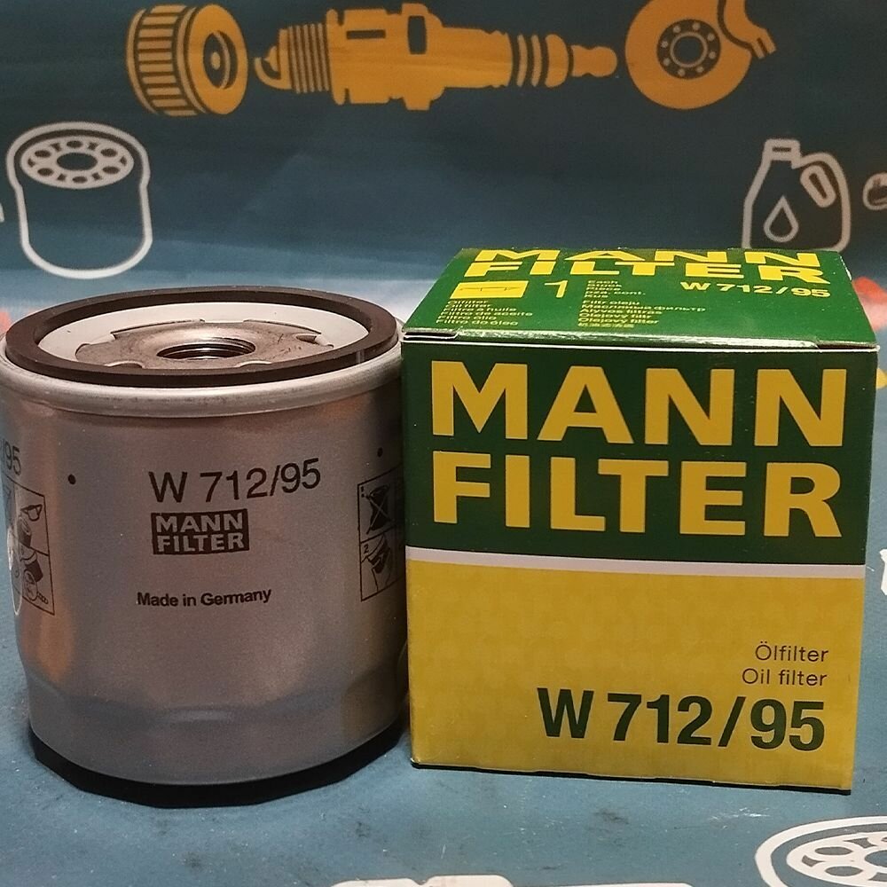 MANN FILTER Фильтр масляный арт. W712/95, 1 шт.