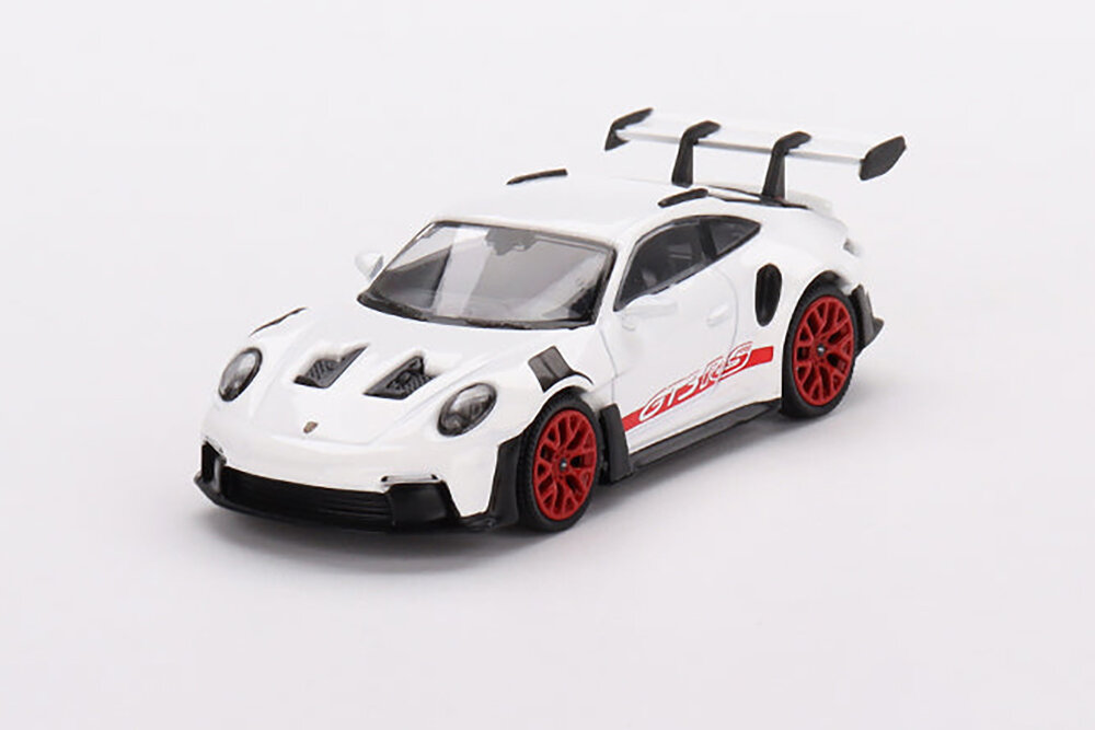 Модель коллекционная MINI GT Porsche 911 (992) GT3 rs white/red (длина модели 6-10 см)