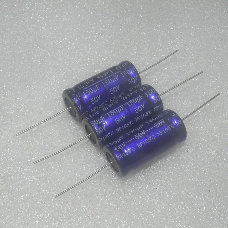 SPT NP BP 50v150uf 150mfd 50v аксиальные безэлектродные алюминиевые электролитические конденсаторы 1pcs цена