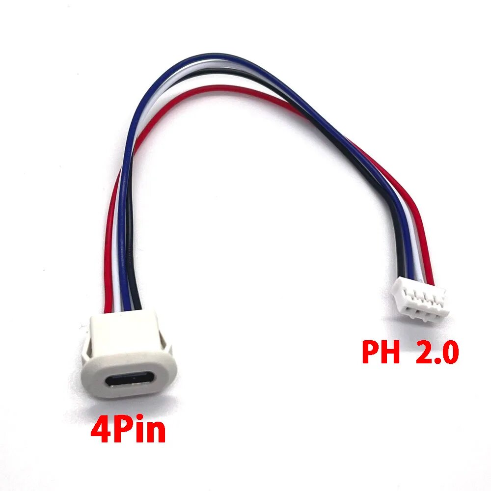 Водонепроницаемый USB-C разъем LAJQTAO 2P-6P 4Pin white PH 2.0
