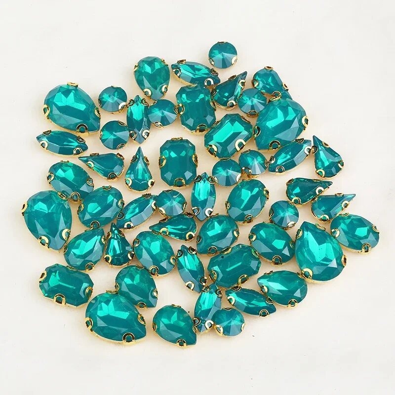 Стразы GoldGreenZircon Opal для рукоделия, 50 шт
