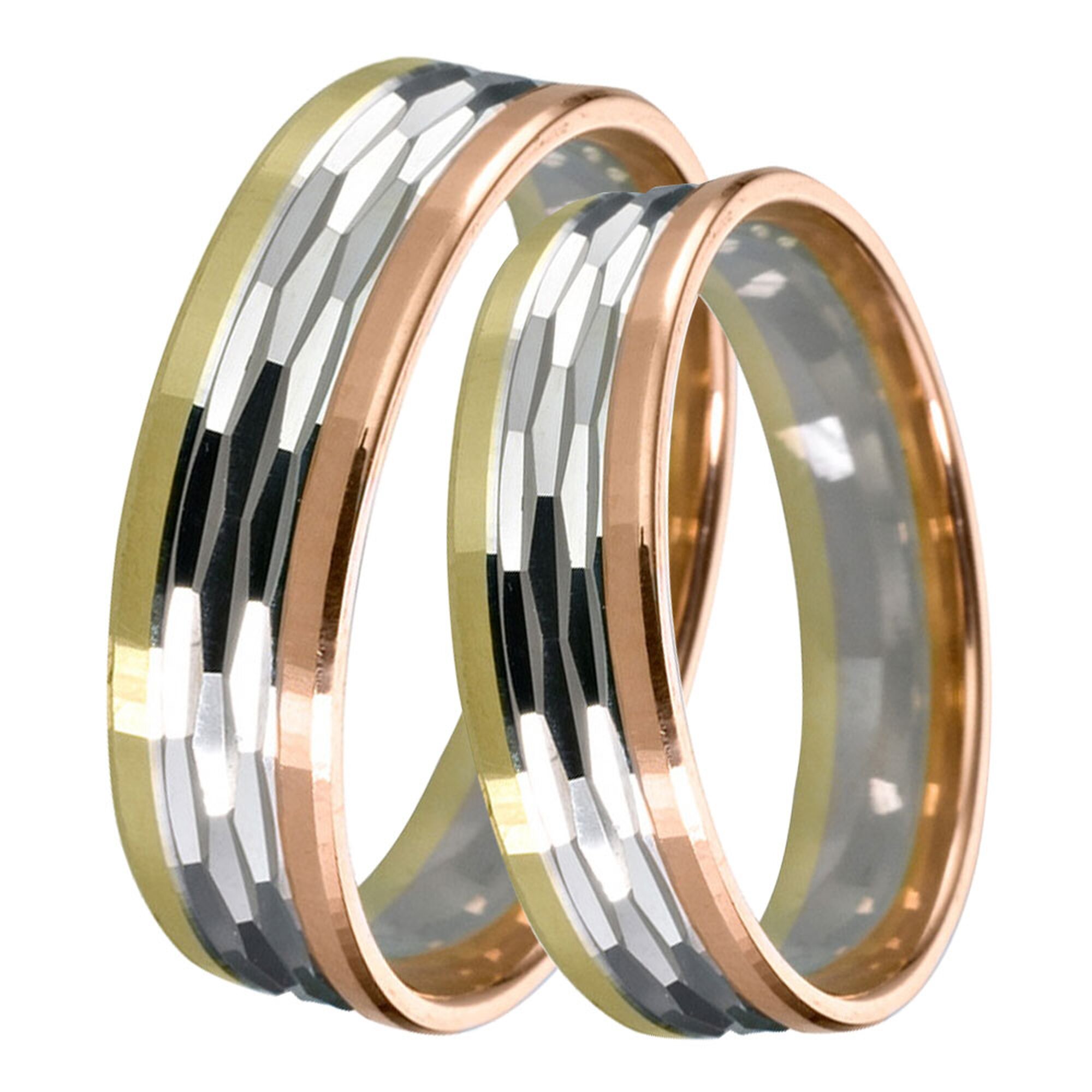 Кольцо обручальное, комбинированное золото, 585 проба