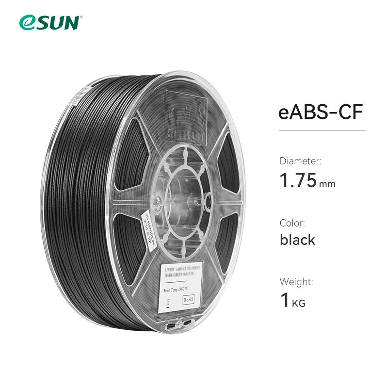 ESUN eABS-CF нить 1.75 мм, черный, 1 кг