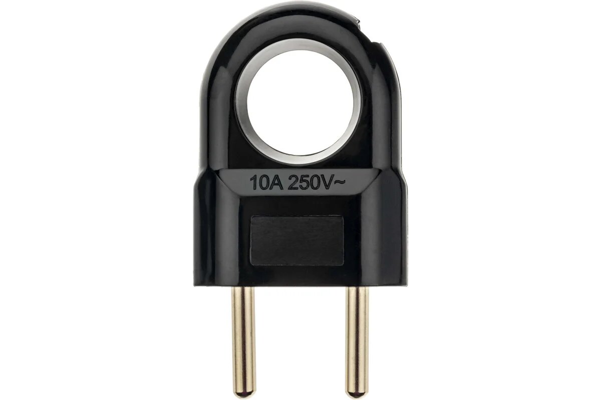 Duwi Вилка б/з с кольцом черная 10А 230В евровилка CEE 7/16 30475 для бытовой сети