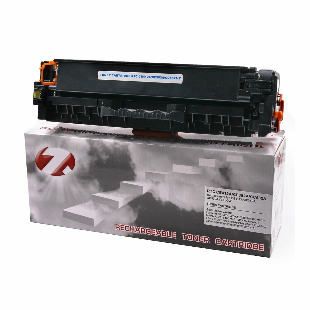 Тонер картридж 7Q CE412A, CF382A, CC532A, 718Y для HP CLJ M351 и Canon LBP7200 (Жёлтый, 2800 стр.), универсальный