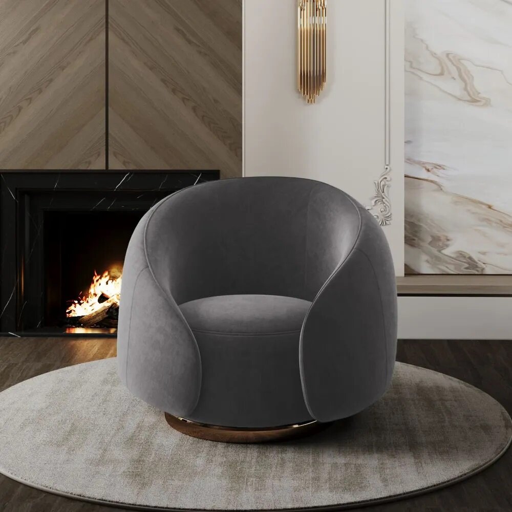 Кресло мягкое в современном стиле ROTONDO на поворотном основании 360