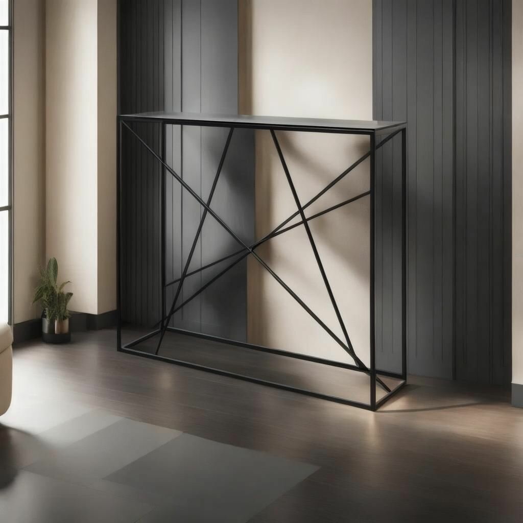 Консольный столик, туалетный столик патерсон 990х875х280мм (черный/стекло серое графит)