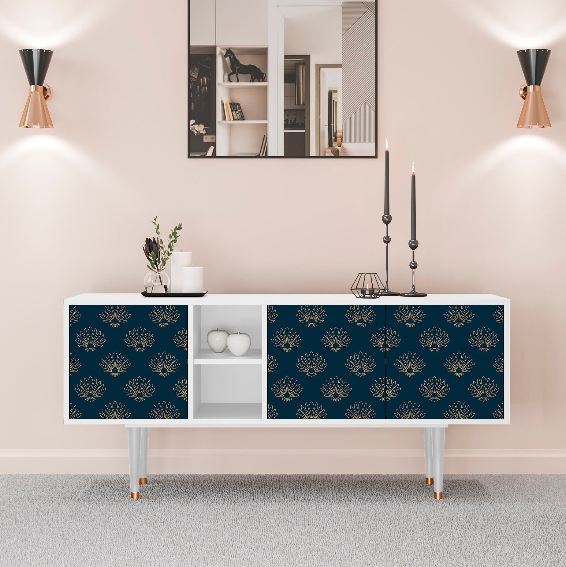 ТВ-Тумба - STORYZ - T5 Blue Lotus, Размер - 150 x 69 x 41 см, Цвет корпуса - , Белый