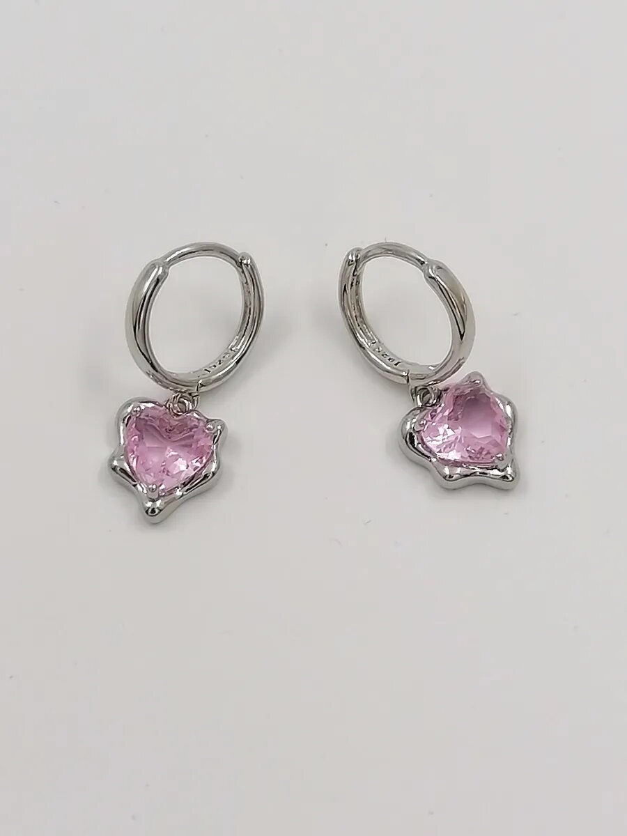 Серьги конго, фианит