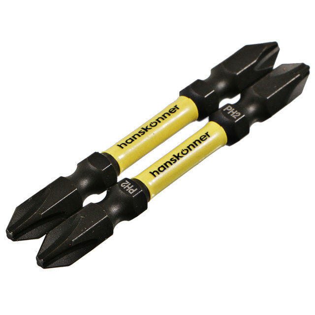 HANSKONNER PH2 65 мм двусторонние torsion биты 2 шт для крепежа и отверток совместимый