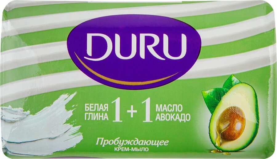 Крем-мыло DURU 1+1 Глина&Масло авокадо, 80г
