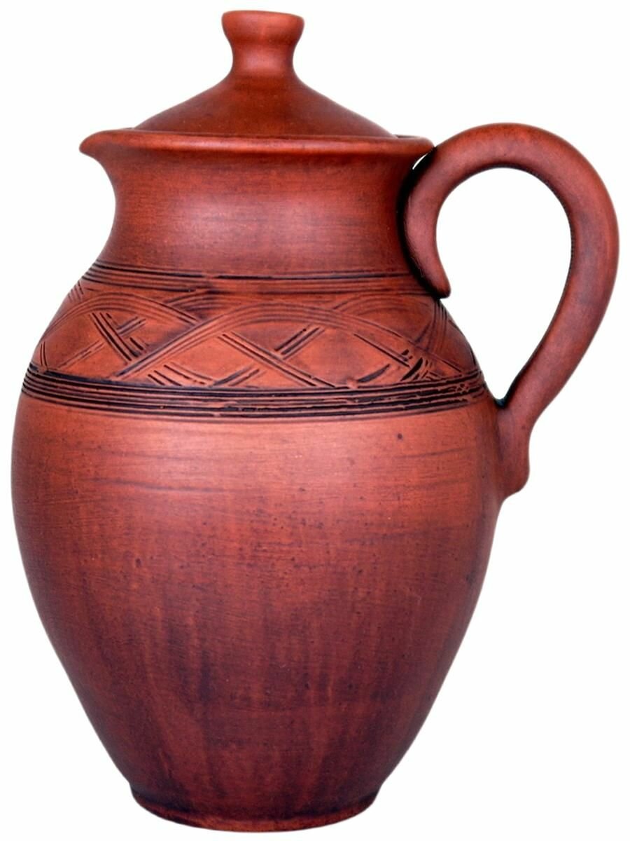 Кувшин для жидкости 1 л + глазурь, глина, керамика, ручная работа