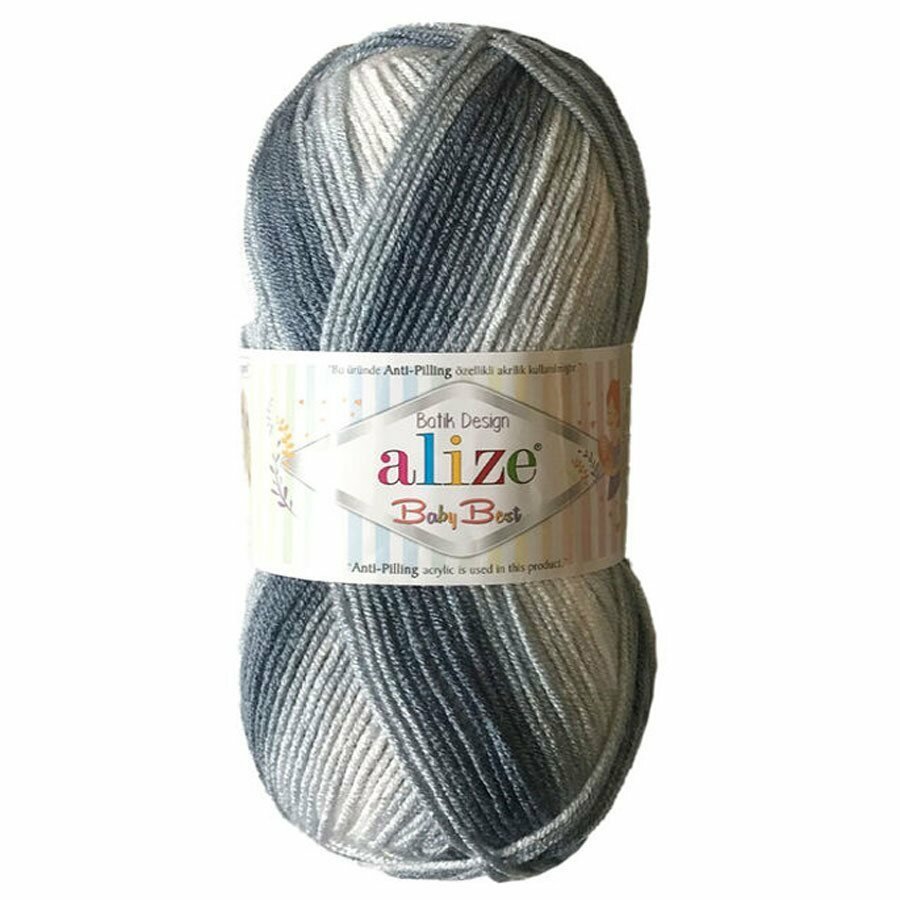 Пряжа Alize BABY BEST BATIK 7542 сер. джинс/белый (5 мотков)