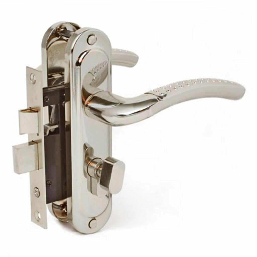 Замок врезной Avers, 0827/60-C-NI, 17215, ручка в комплекте, цилиндровый, никель