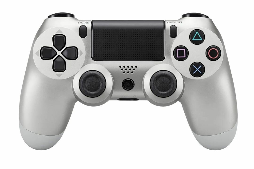 Геймпад беспроводной Bluetooth для Playstation 4 PS4 PC / ПК / Windows Серебристый без коробки