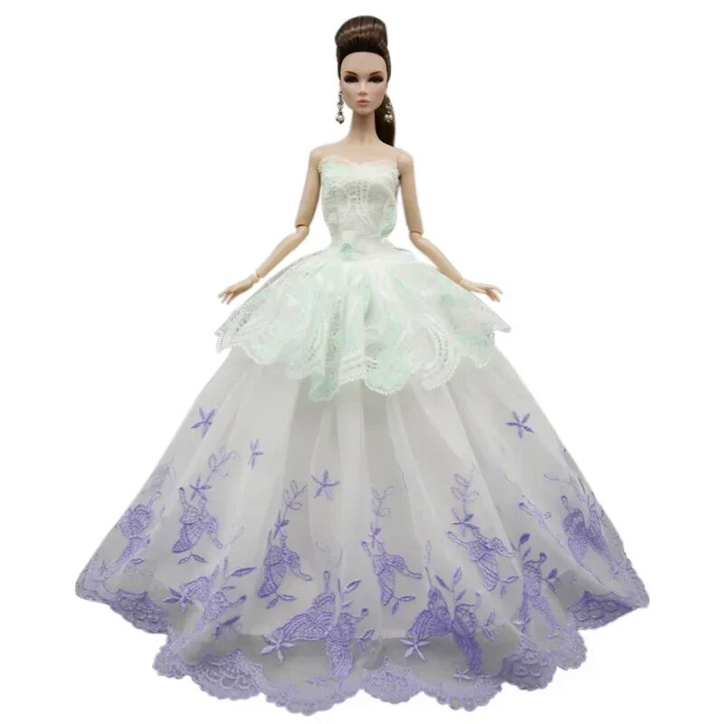 1/6 классическое черное розовое платье с цветочным принтом и открытыми плечами для свадебной вечеринки Кукольное платье для Барби принцесса кукла одежда 11,5 дюймов аксессуары для кукол