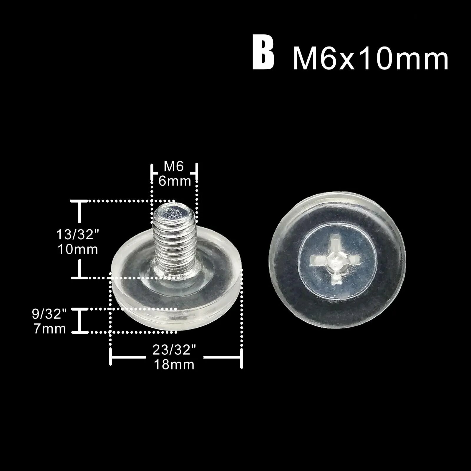Регулируемые подпятники для мебели HZYUEGOU 4 шт. type B M6x10mm