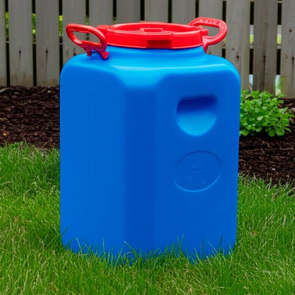 Бочка пластиковая квадратная, 50л, цвет в ассортименте, крышка с ручками, удобство и надежность для дачи