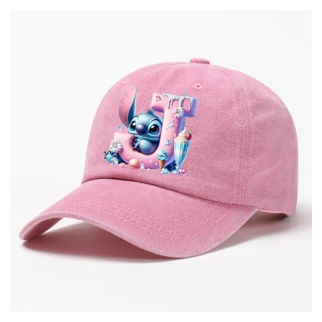 Бейсболка Stitch для взрослых с буквами AZ, повседневные шляпы, аниме, регулируемый солнцезащитный чепчик для мужчин и женщин, классический хлопковый головной убор с козырьком, подарок, Размер: Взрослый