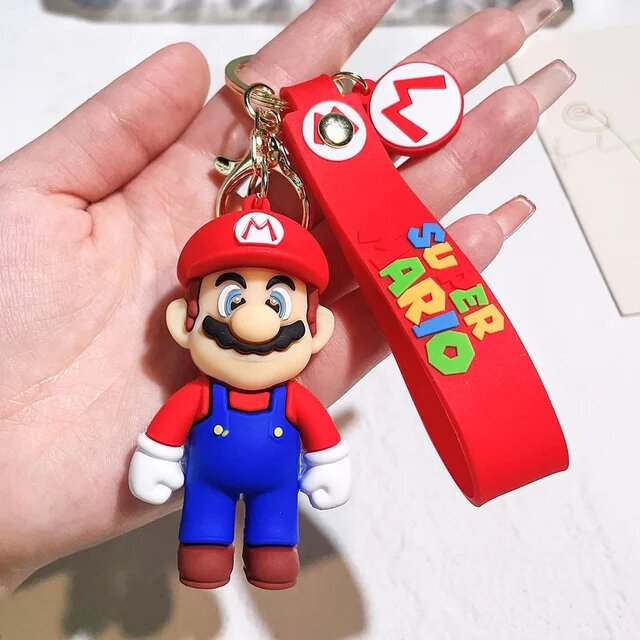 Брелок для ключей Super Mario 3D с изображением братьев Марио, Луиджи, жаба, Йоши, Боузера, фигурка, модель, сумка из ПВХ, кукла, кулон, игрушки, подарок,