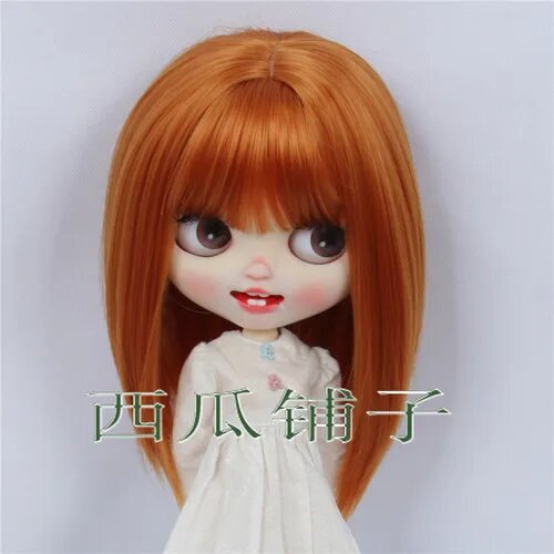 Парик Yoke для Blythe Little Ragdoll, средняя длина, мягкий шелк Carrot soft silk