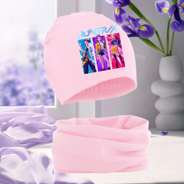 Детские шапки и шарфы Devil Hunter, милые детские осенне-зимние теплые и удобные вязаные шапки и воротники в стиле Харадзюку, комплект из 2 предметов, Размер: Размер 19x20 40x20см