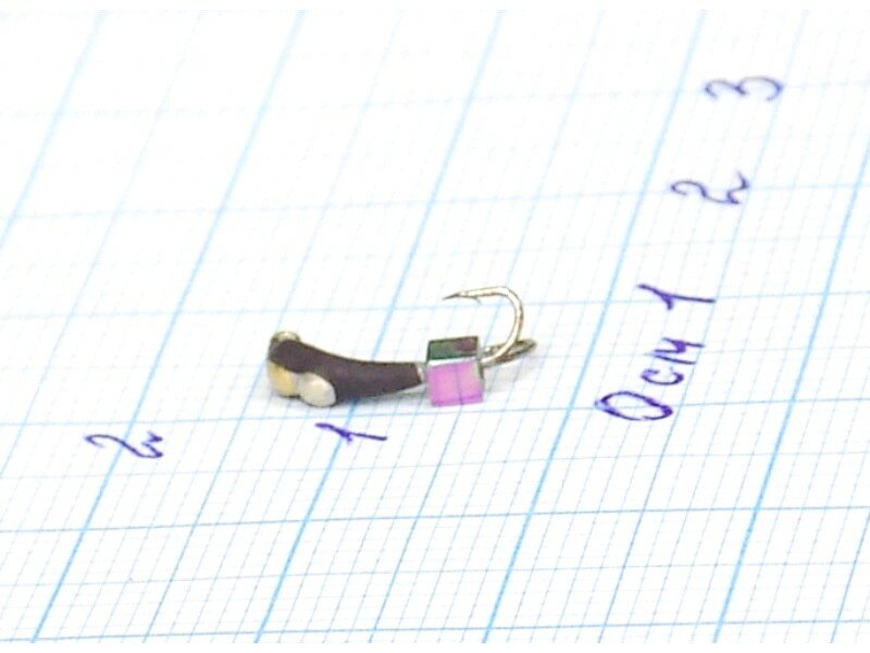 Мормышки вольфрамовые Коза с 2 коронками + квадрат хамелеон, d 2,0 мм, вес 0,3 гр (3шт)