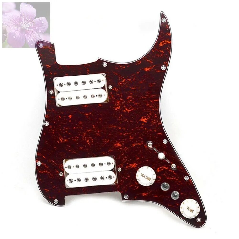 Alnico 5 Prewired Strat Pickguard Накладка с разделителем катушек HH Loaded Pickguard с набором звукоснимателей хамбакера, многоцветная
