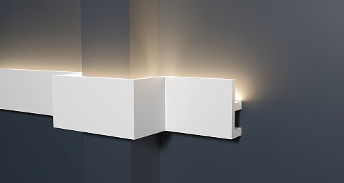 Плинтус потолочный 20x50 мм карниз полистирол под подсветку для натяжного потолка полиуретановый 1 метр