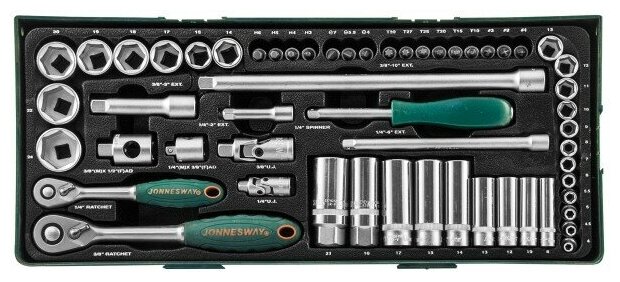 Набор торцевых головок 57 предметов S04H3157ST Jonnesway, 48157