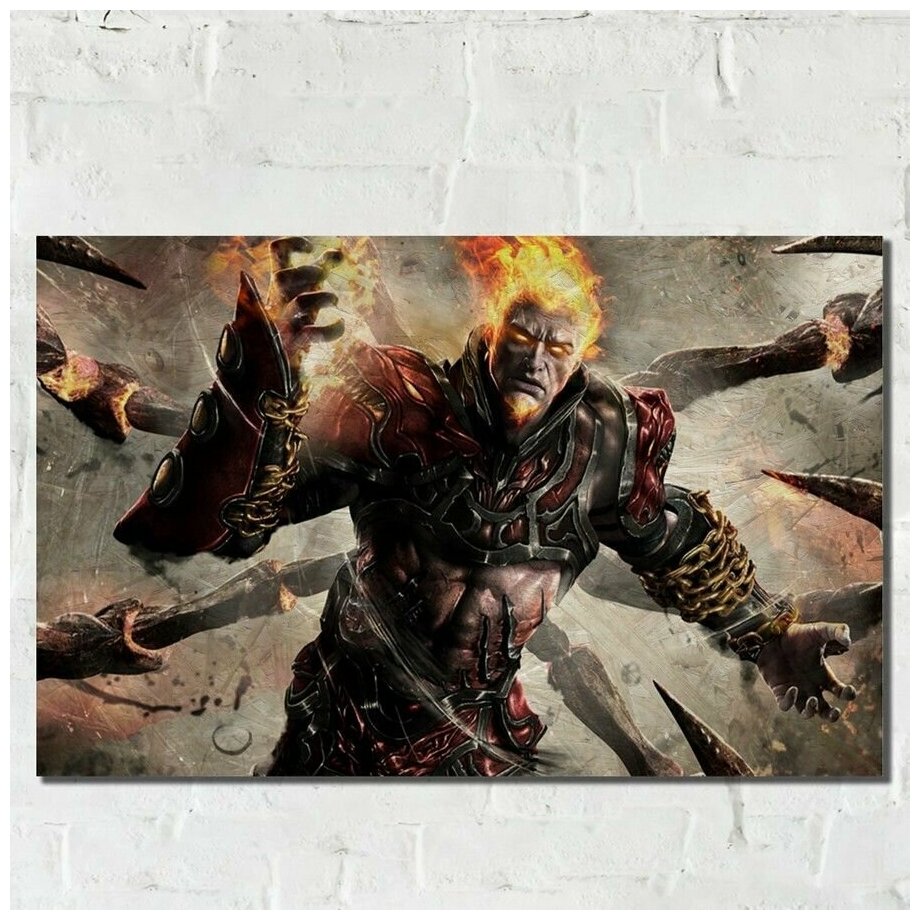 Картина интерьерная на рельефной доске, рисунок ОСП игра God Of War Восхождение - 11662
