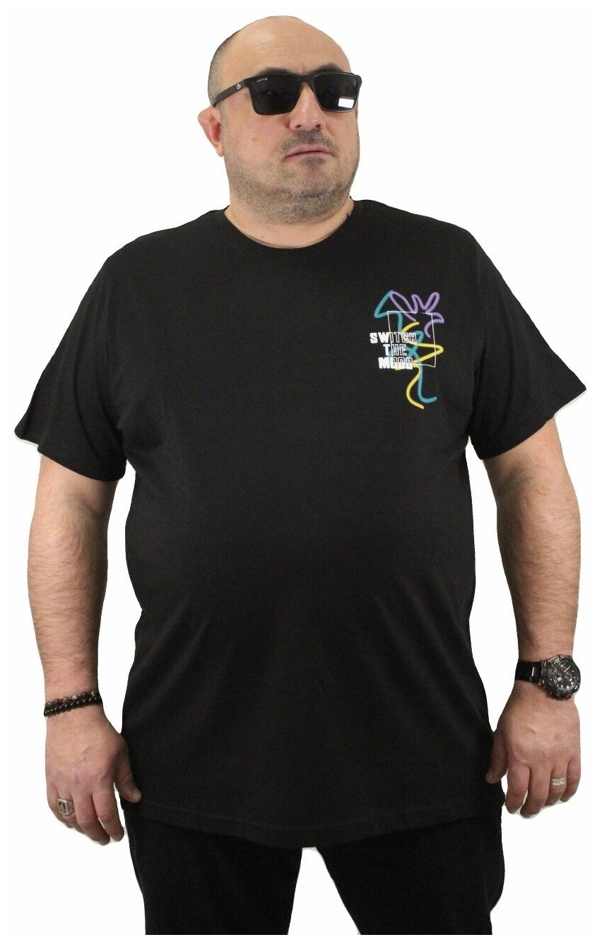 Футболка MOCGRANDE, размер 8XL(72), черная
