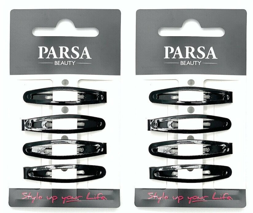Заколка для волос клик-клак 8 шт. чёрный PARSA BEAUTY 87748