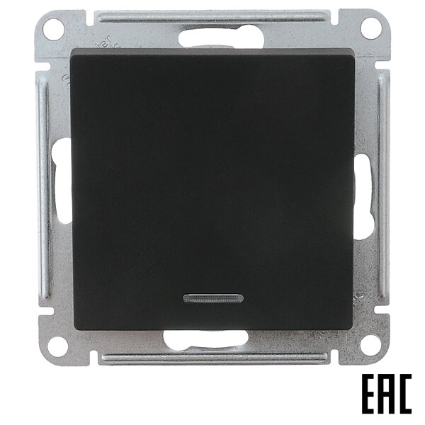 Механизм Atlas Design ATN001063 переключателя 1 кл. с подсветкой с/п карбон Schneider Electric (2 шт. в наборе)