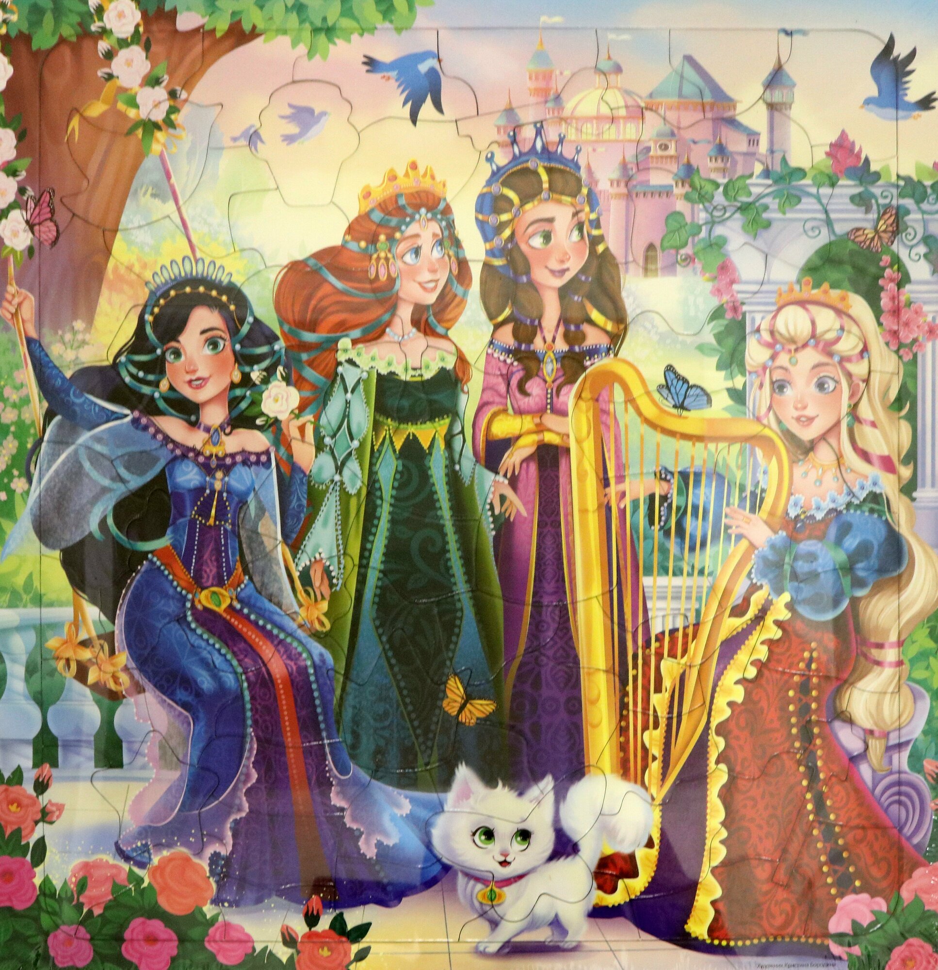 Пазл фигурный Принцессы, 80 деталей