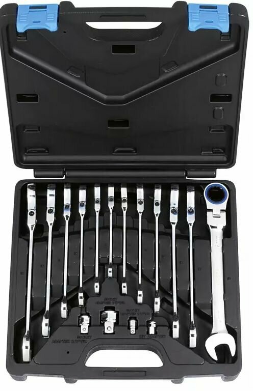 Набор ключей трещоточных с полукарданом 72 зуба, 16 предметов Licota ARW-12MK09