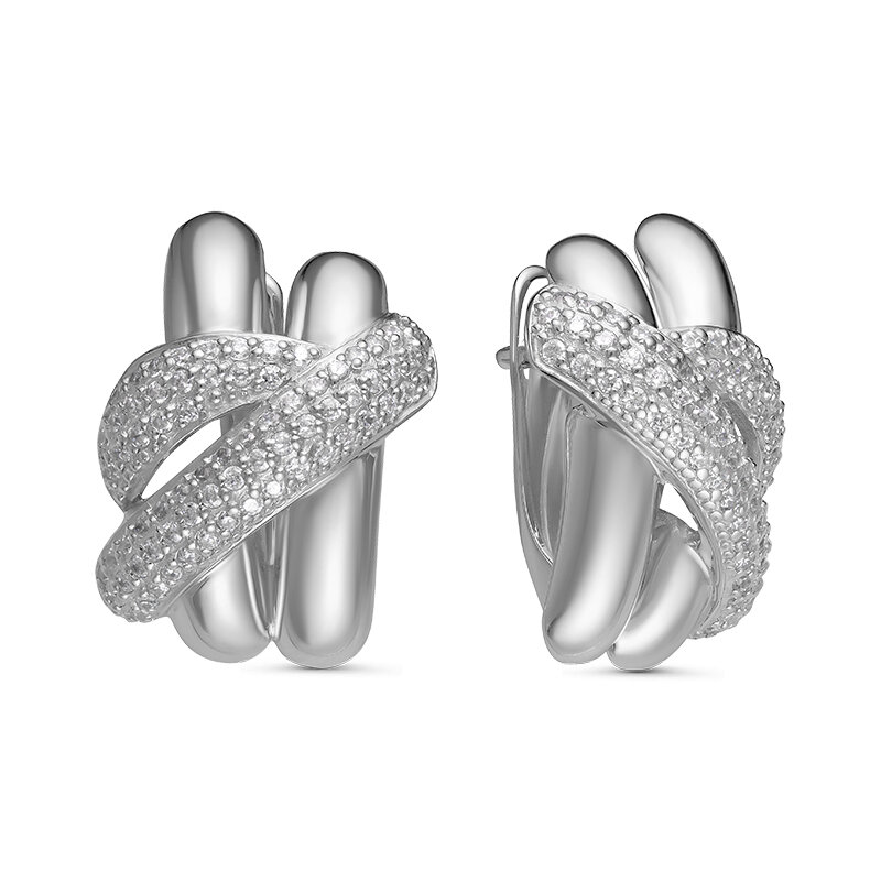 Серьги, серебро, 925 проба, фианит
