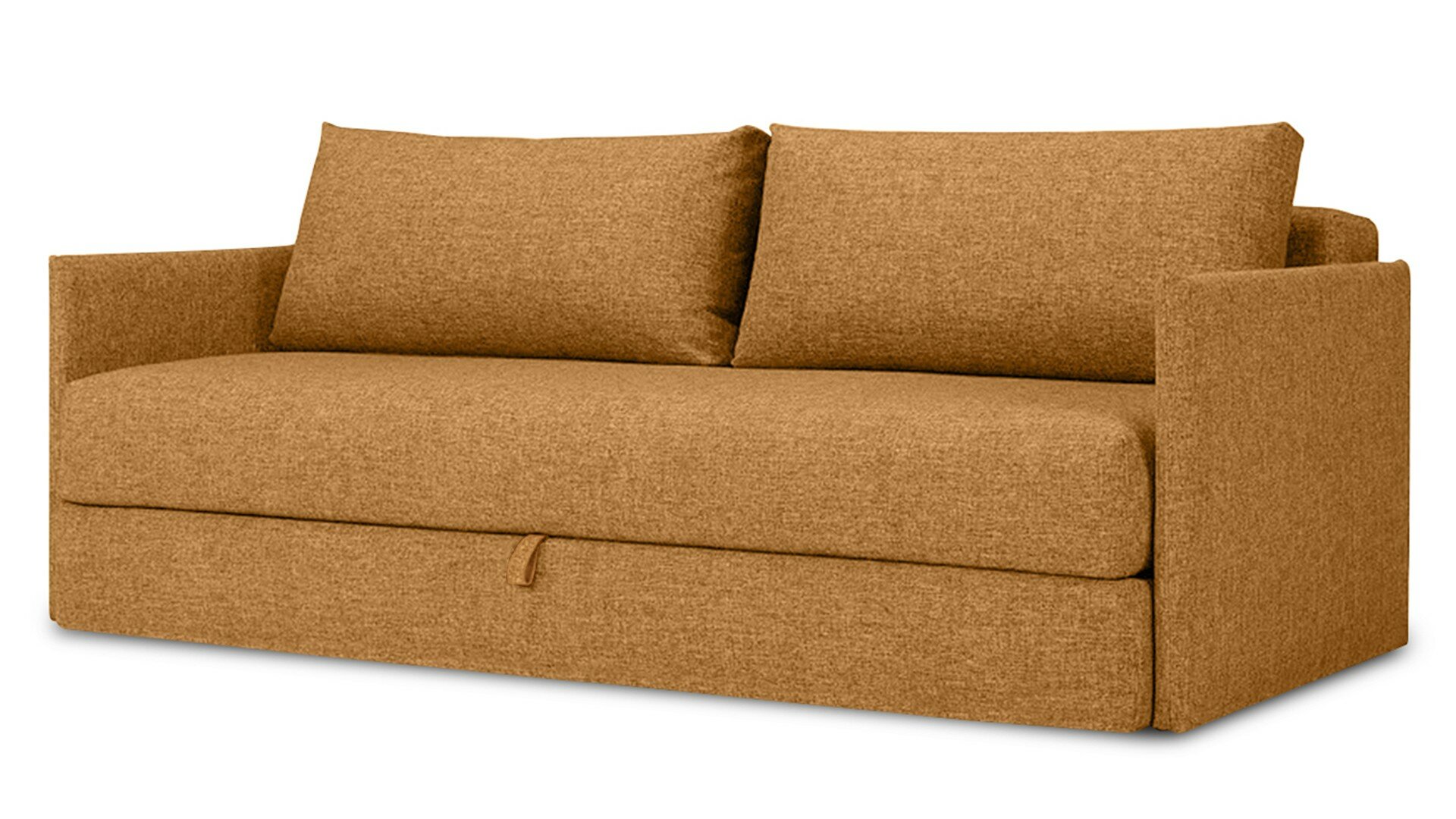 Диван Коя Лайт Strong Plus 06 NOW 208x94x80 см, оранжевый Рогожка, еврокнижка Фиеста