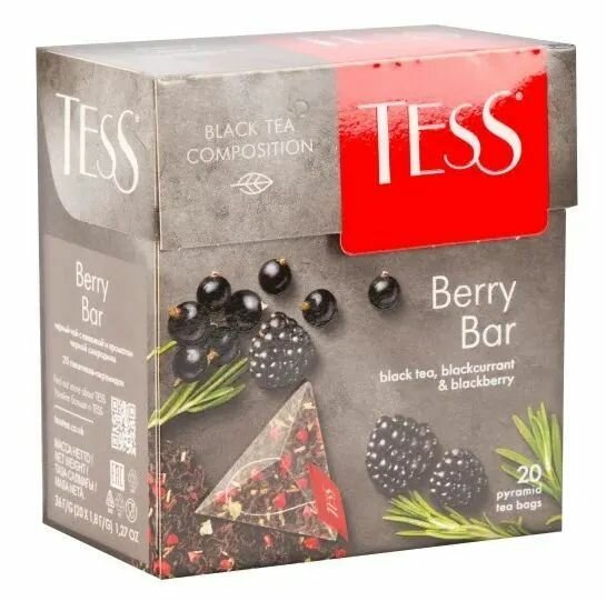 Tess Чай черный Berry Bar, 20 пирамидок по 1,8 г