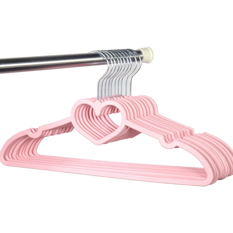 Розовые вешалки с сердечками, 10 шт, pink A