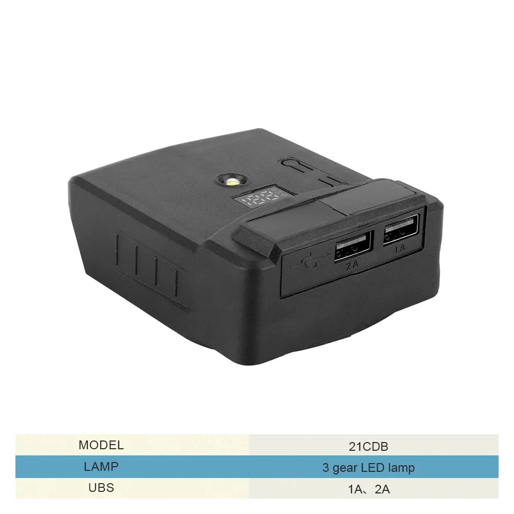 Источник бесперебойного питания 21CDB, черный, 3 gear LED lamp, 1A, 2A