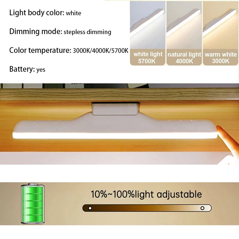 YANKE Портативная светодиодная лампа для макияжа White Three-color