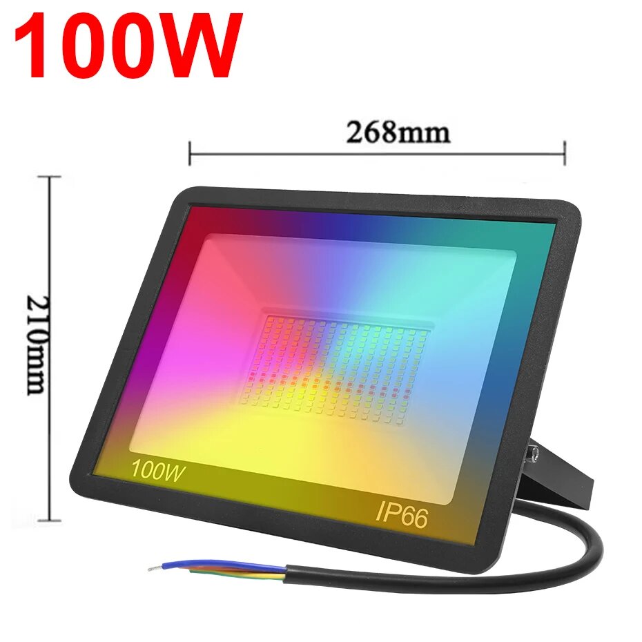 Уличный прожектор RGB 100W, IP66, 268x210 мм